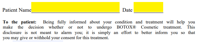 Free Botox Patient Authorization Consent Form - PDF