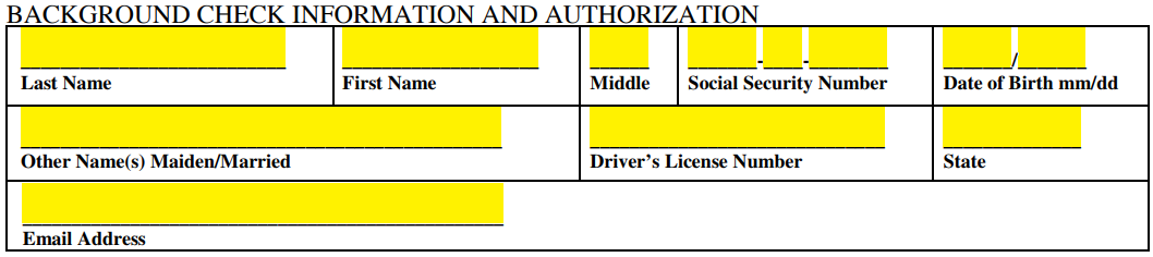 Free Background Check Authorization Template Form - PDF