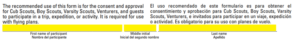 Free Boy Scouts of America (BSA) Activity Consent Form - PDF