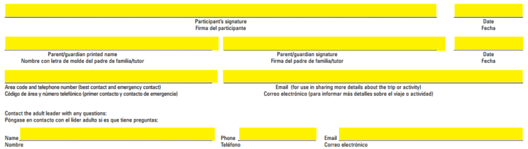 Free Boy Scouts of America (BSA) Activity Consent Form - PDF