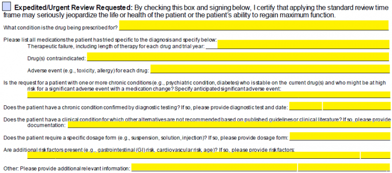 Free CVS Prior Prescription (Rx) Authorization Form - PDF