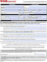 Free CVS Prior Prescription (Rx) Authorization Form - PDF