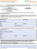 Free CIGNA Healthspring Prior Prescription (Rx) Authorization Form - PDF