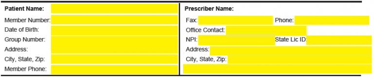 Free EnvisionRX Prior Prescription (Rx) Authorization Form - PDF