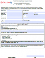 Free EnvisionRX Prior Prescription (Rx) Authorization Form - PDF