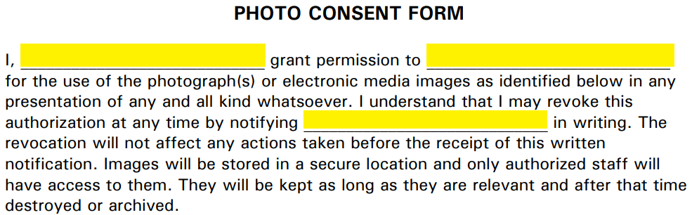 Free Photo Consent Form - PDF