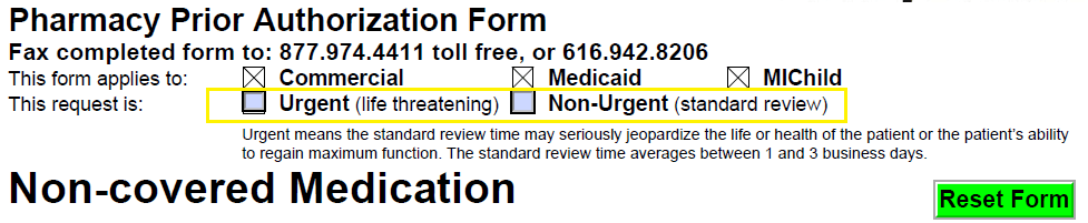 Free PriorityHealth Prior Prescription (Rx) Authorization Form - PDF
