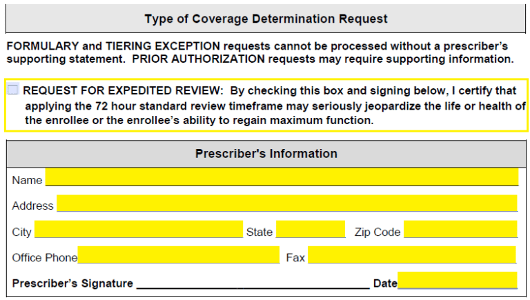 Free SilverScript Prior Prescription (Rx) Authorization Form - PDF