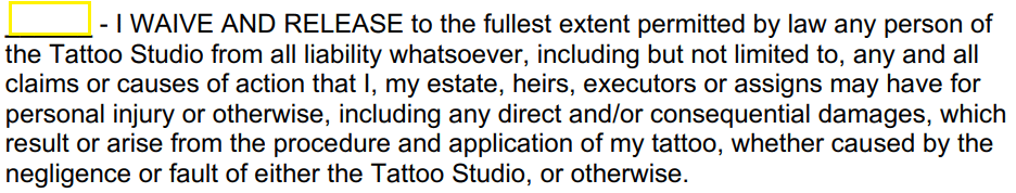 Free Tattoo Consent Form – For Adults and Minors - PDF