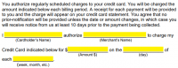Free Recurring Credit Card Payment Authorization Form - PDF - Word